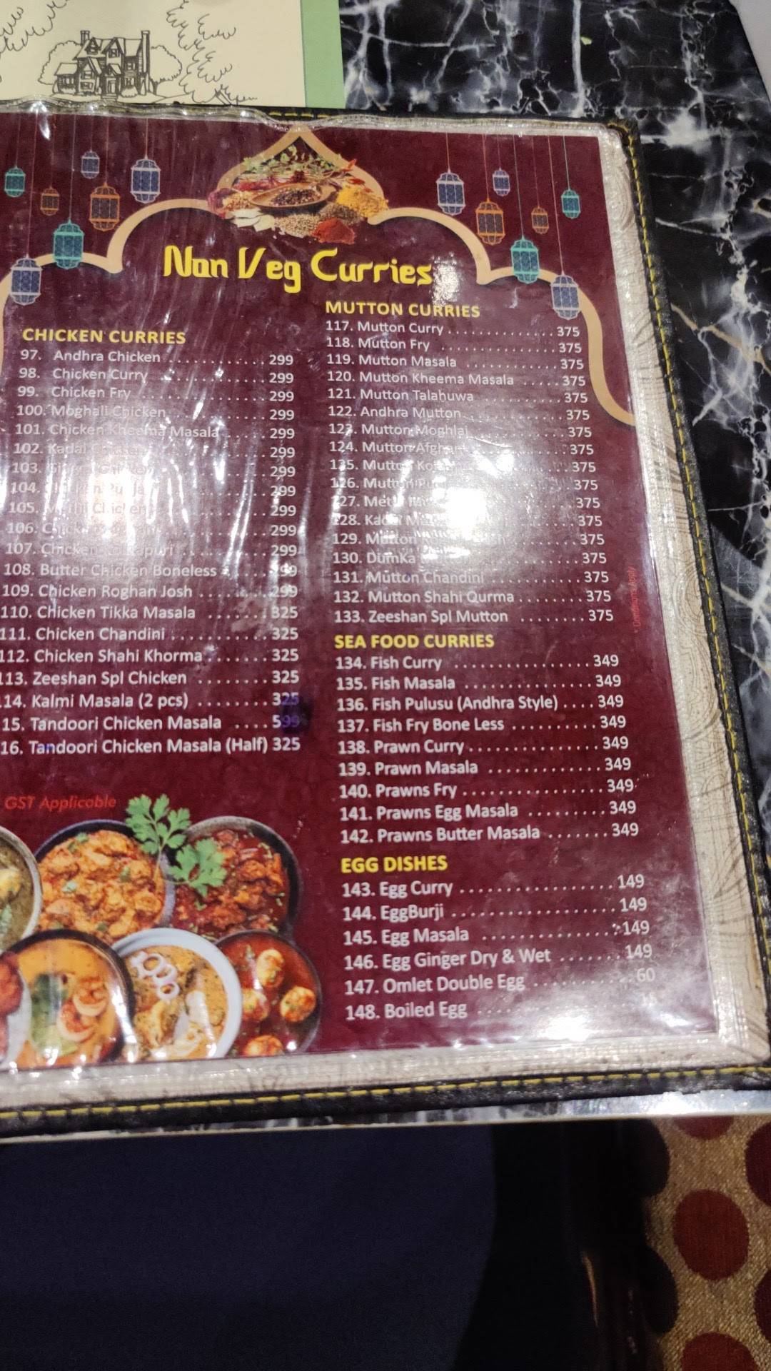 Menu at Zeeshan Restaurant - Apna Hyderabadi Food, Kakinada