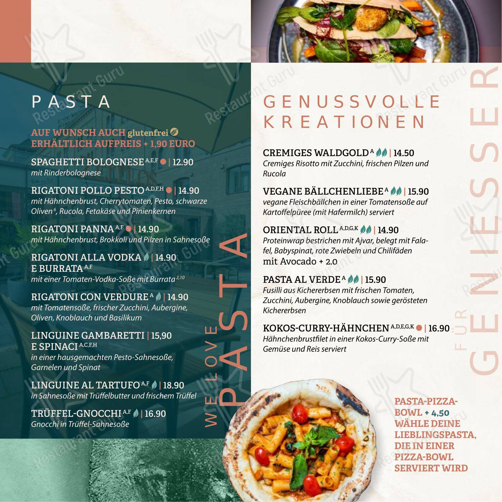 Speisekarte von Zeitlos am Proviant Magazin restaurant, Mainz