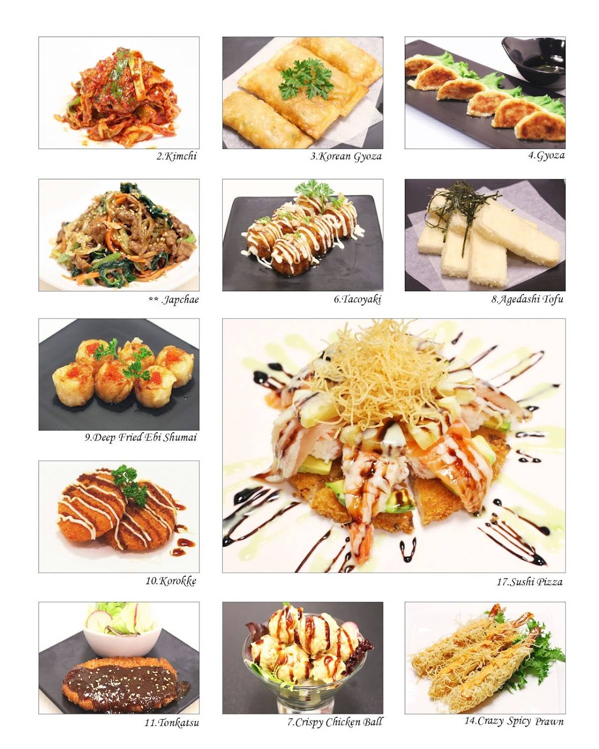 Menu at Zenbu restaurant, Airdrie