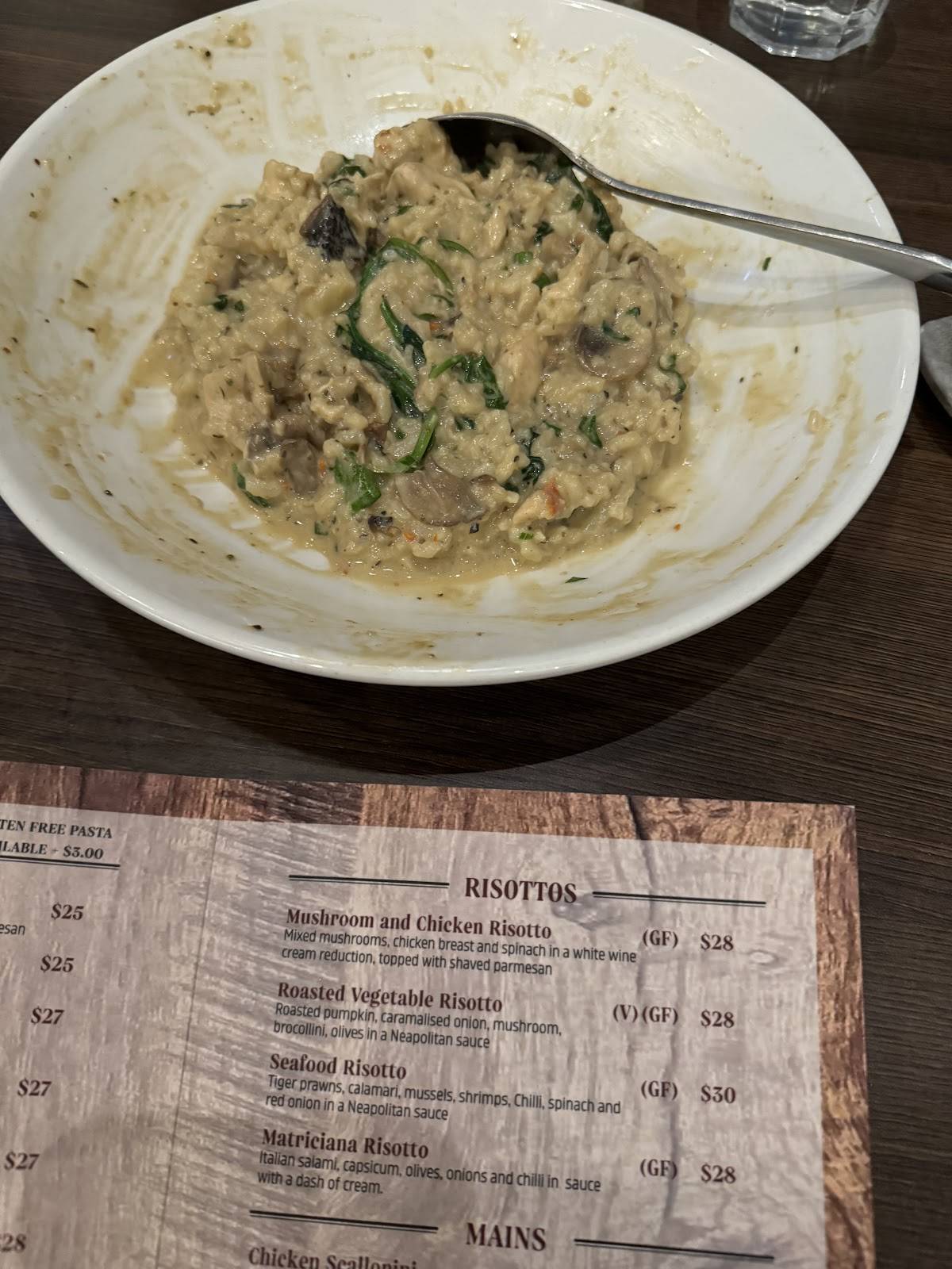 Menu at Zeppo's Italian Restaurant, Clyde