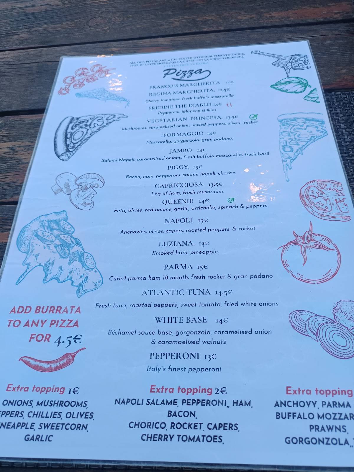 Menu at Zest Bistro & Pizzaria, Praia da Luz