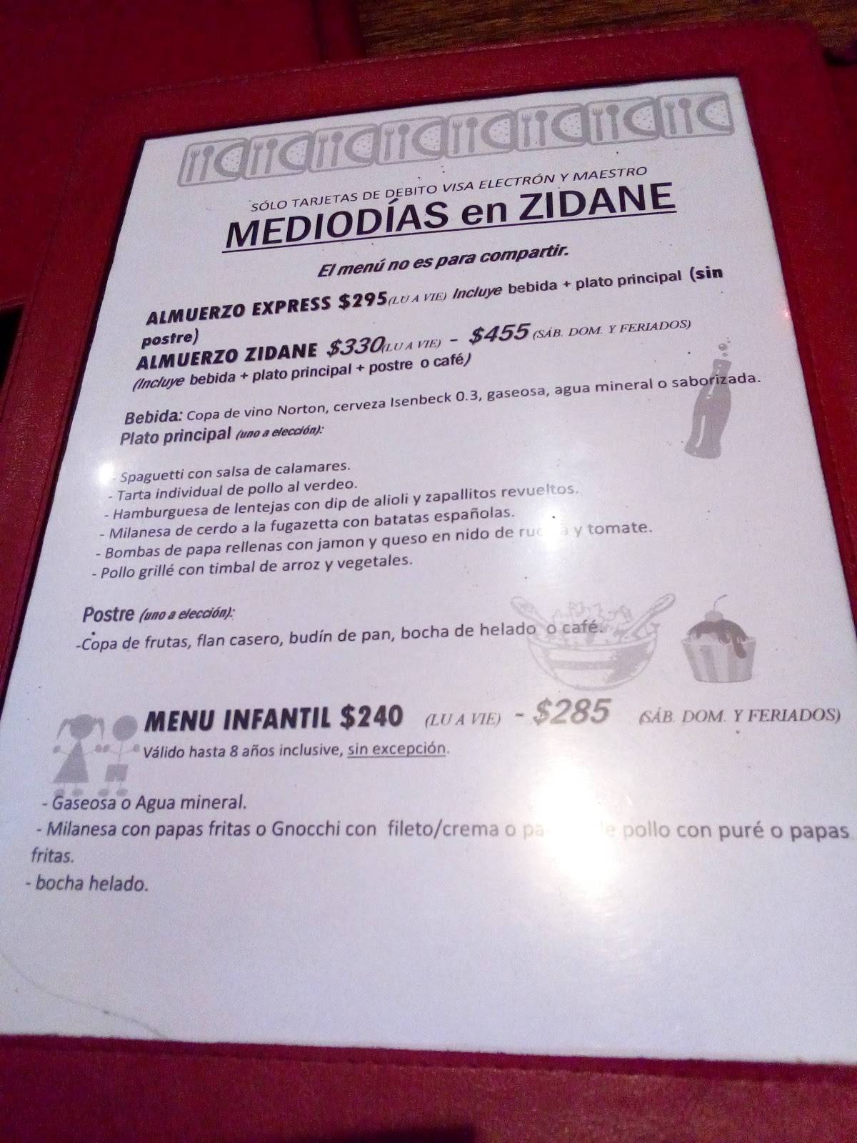 Carta de Ocaña Bar Caballito, Buenos Aires, Av. Pedro Goyena 51