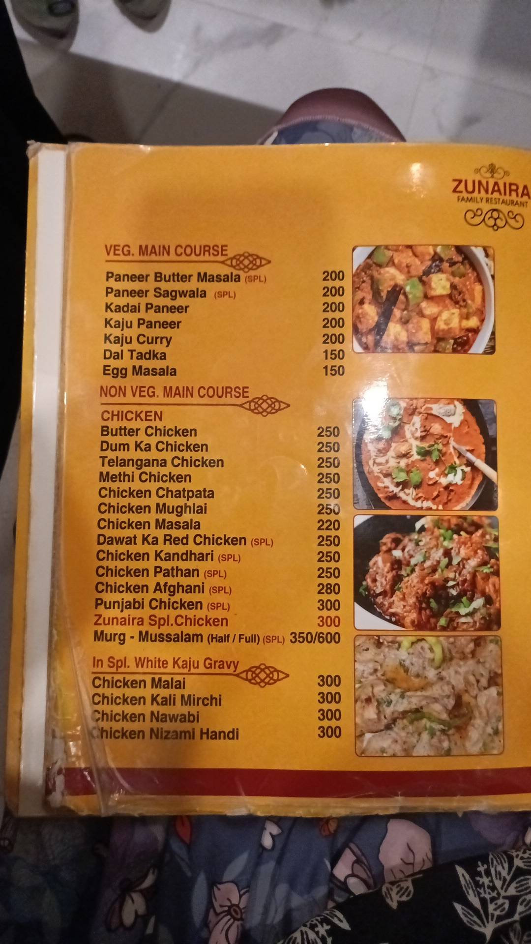 Menu at Zunaira Family Restaurant & Kids Zone, Nizamabad