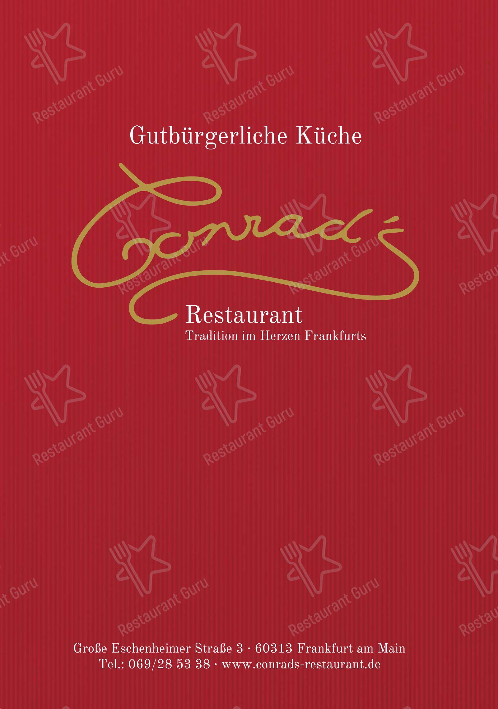 Speisekarte von Conrad's - Deutsches Restaurant, Frankfurt am Main