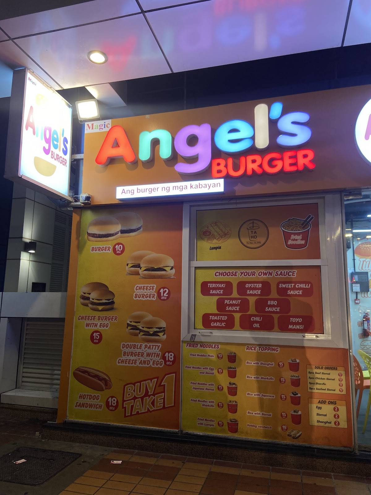 Menu at angel's burger Abu Dhabi restaurant, Abu Dhabi