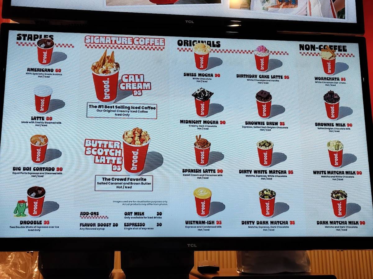 Menu at brood. Coffee - Verve Residences Tower 1, Taguig