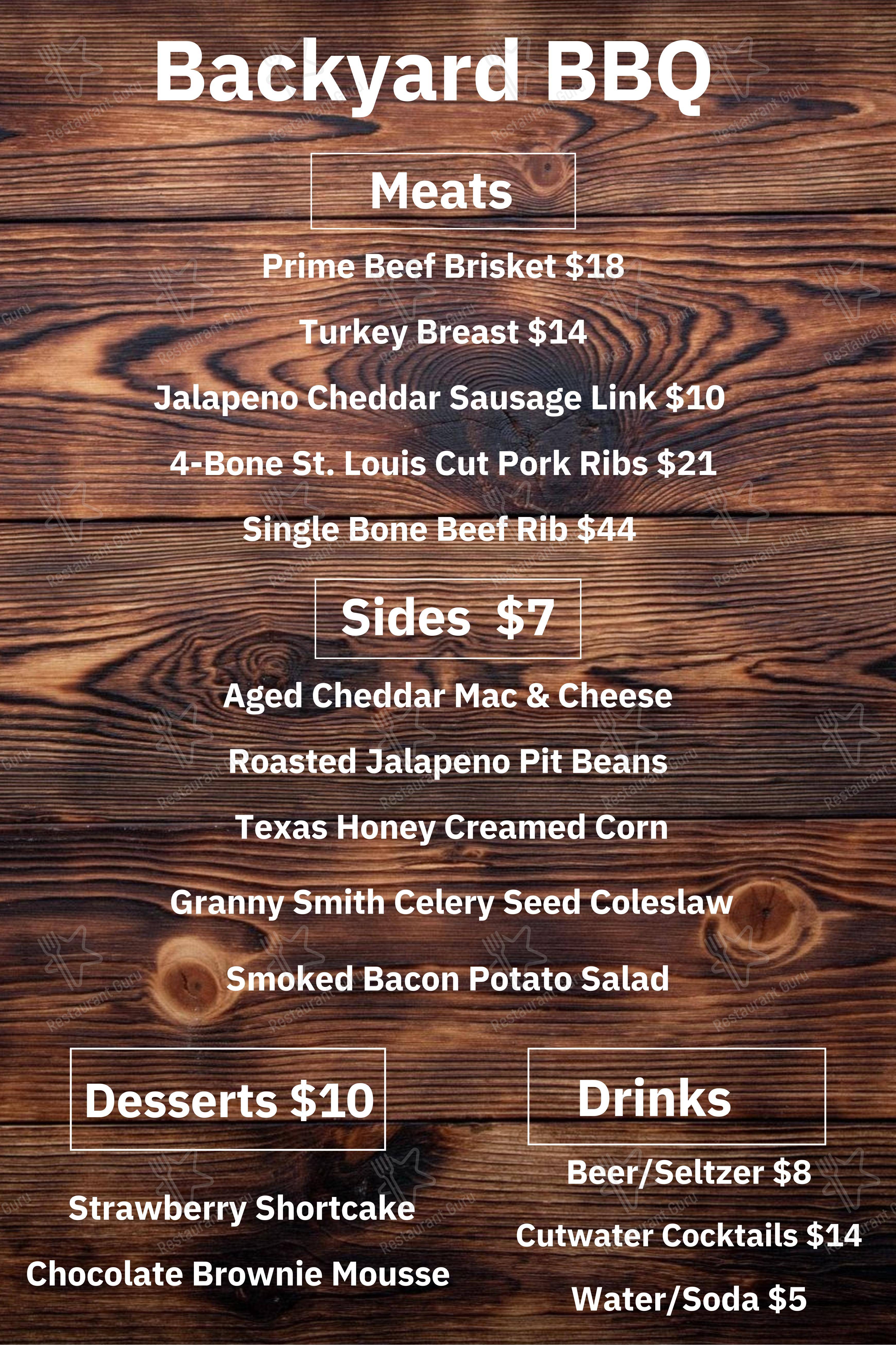 Menu at 18 Oaks steakhouse, San Antonio, Resort Pkwy