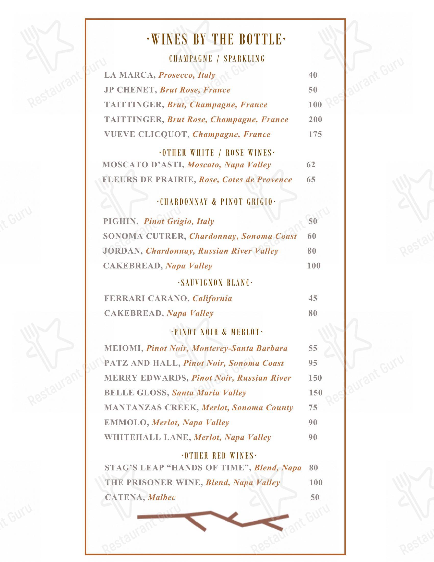 Menu at 18 Oaks steakhouse, San Antonio, Resort Pkwy
