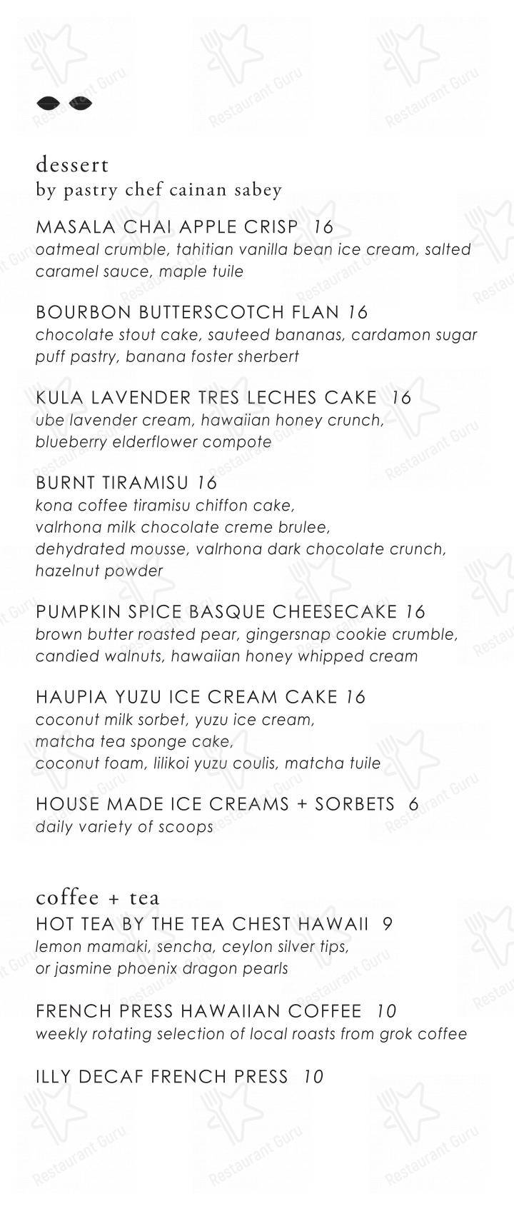 Menu at Amuse Wine Bar, Honolulu