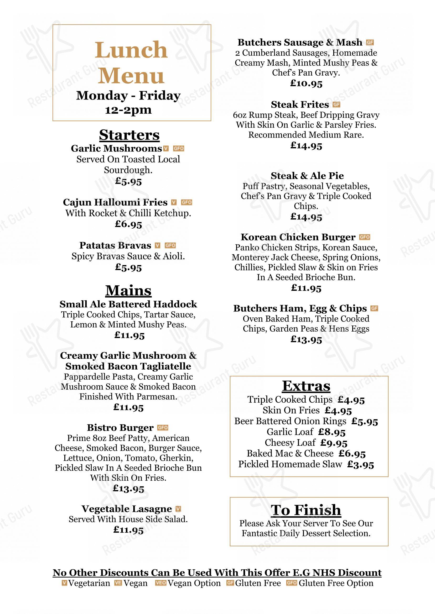 Menu at Bistro 8 restaurant, Blackwood