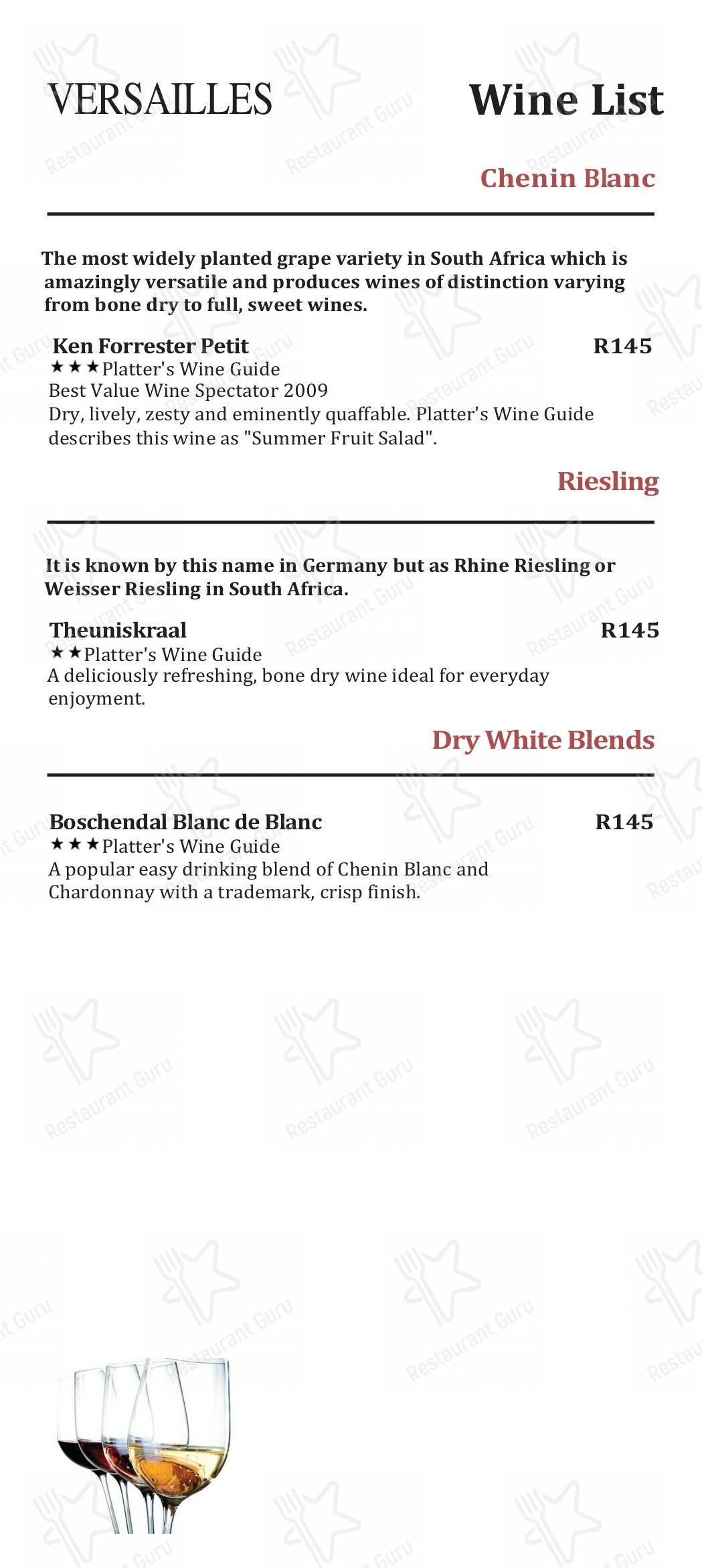 Menu at Blue Waters Hotel pub & bar, Durban