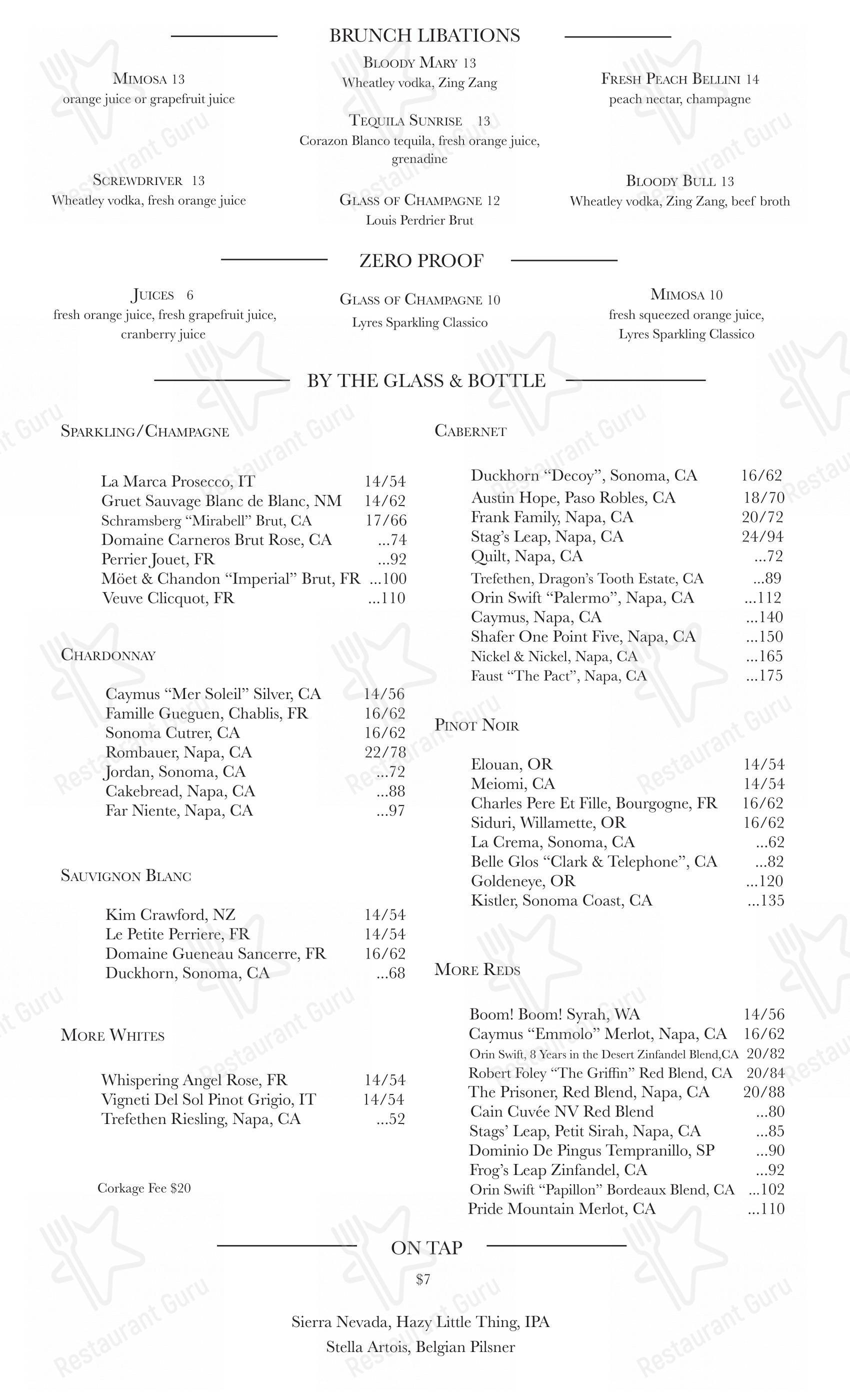 Menu at BrickTop's pub & bar, Greenville
