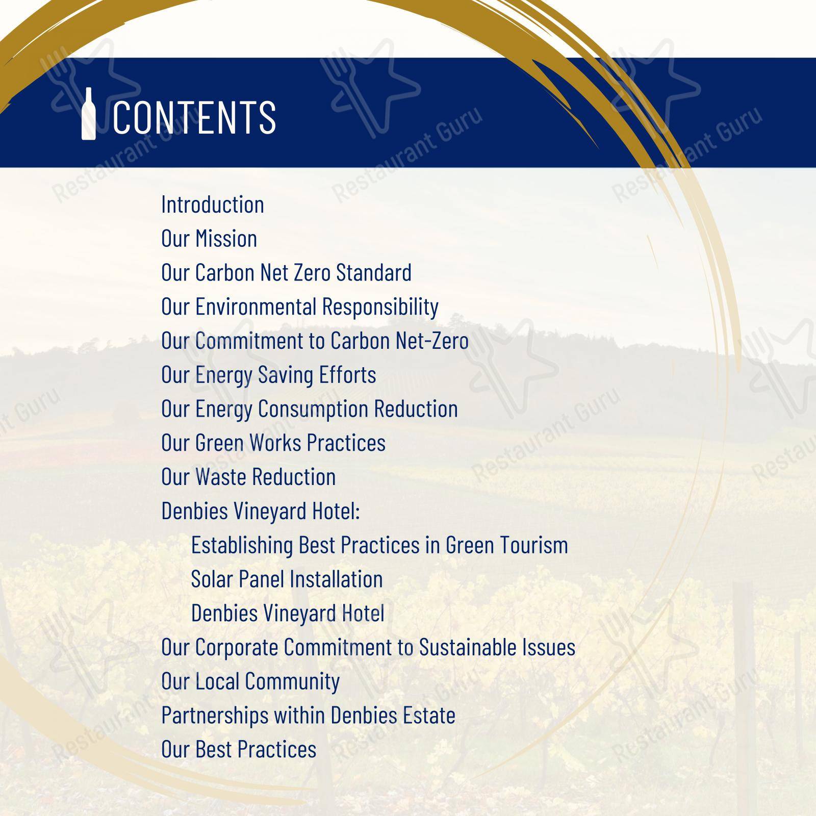Menu at Denbies Wine Estate restaurant, Dorking