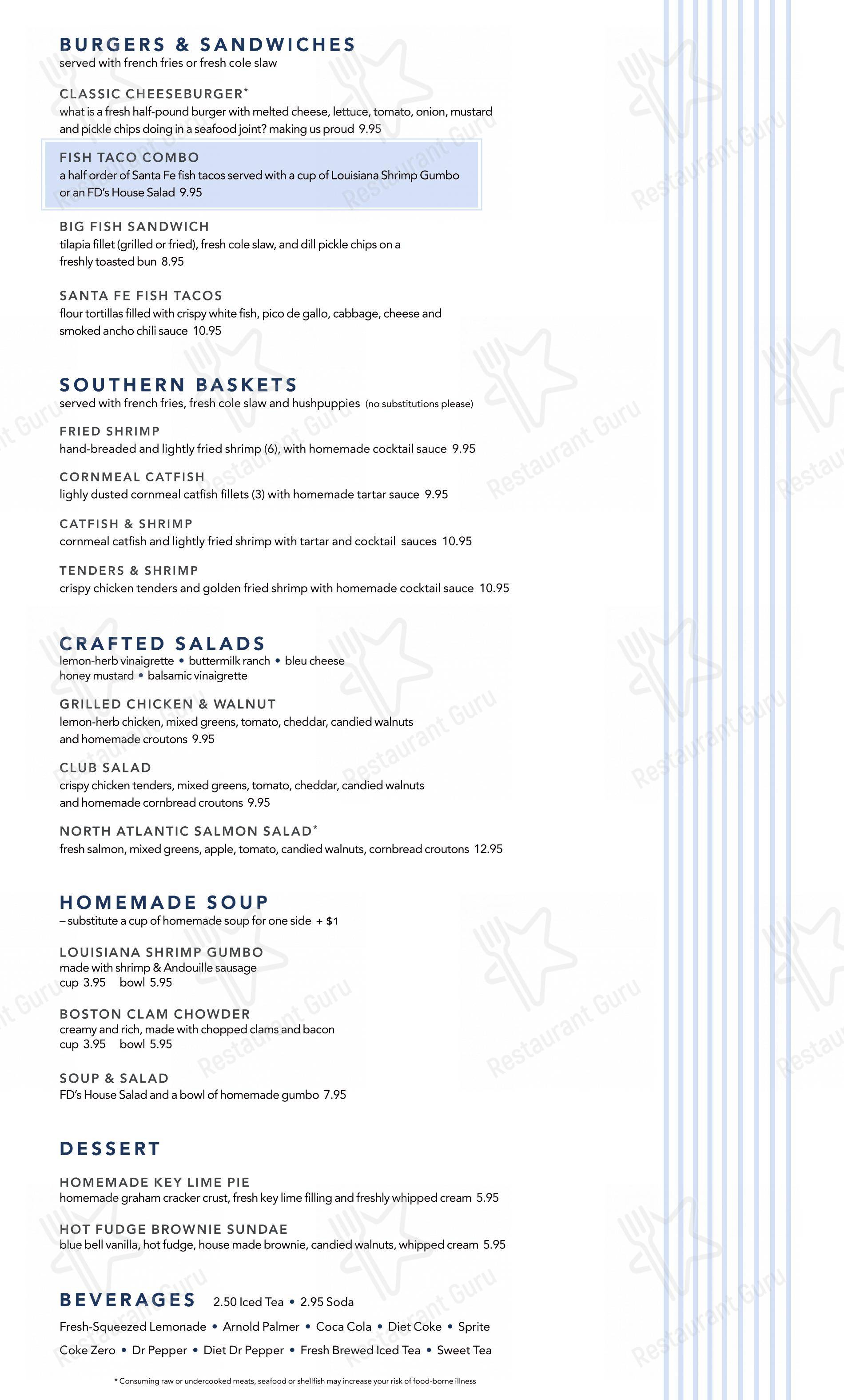 Menu at Fish Daddy's Grill House restaurant, Tulsa