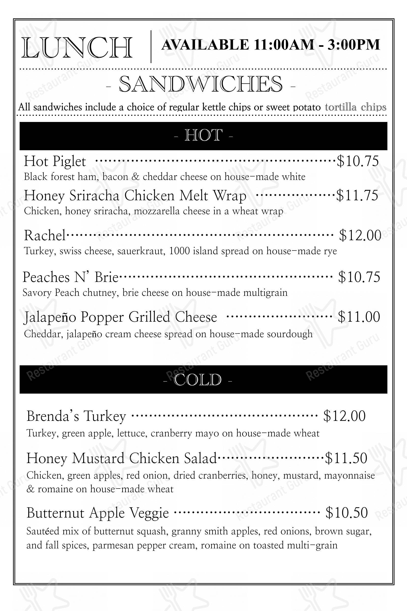 Menu at Scenic Route Bakery, Des Moines, 350 E Locust St Ste 104