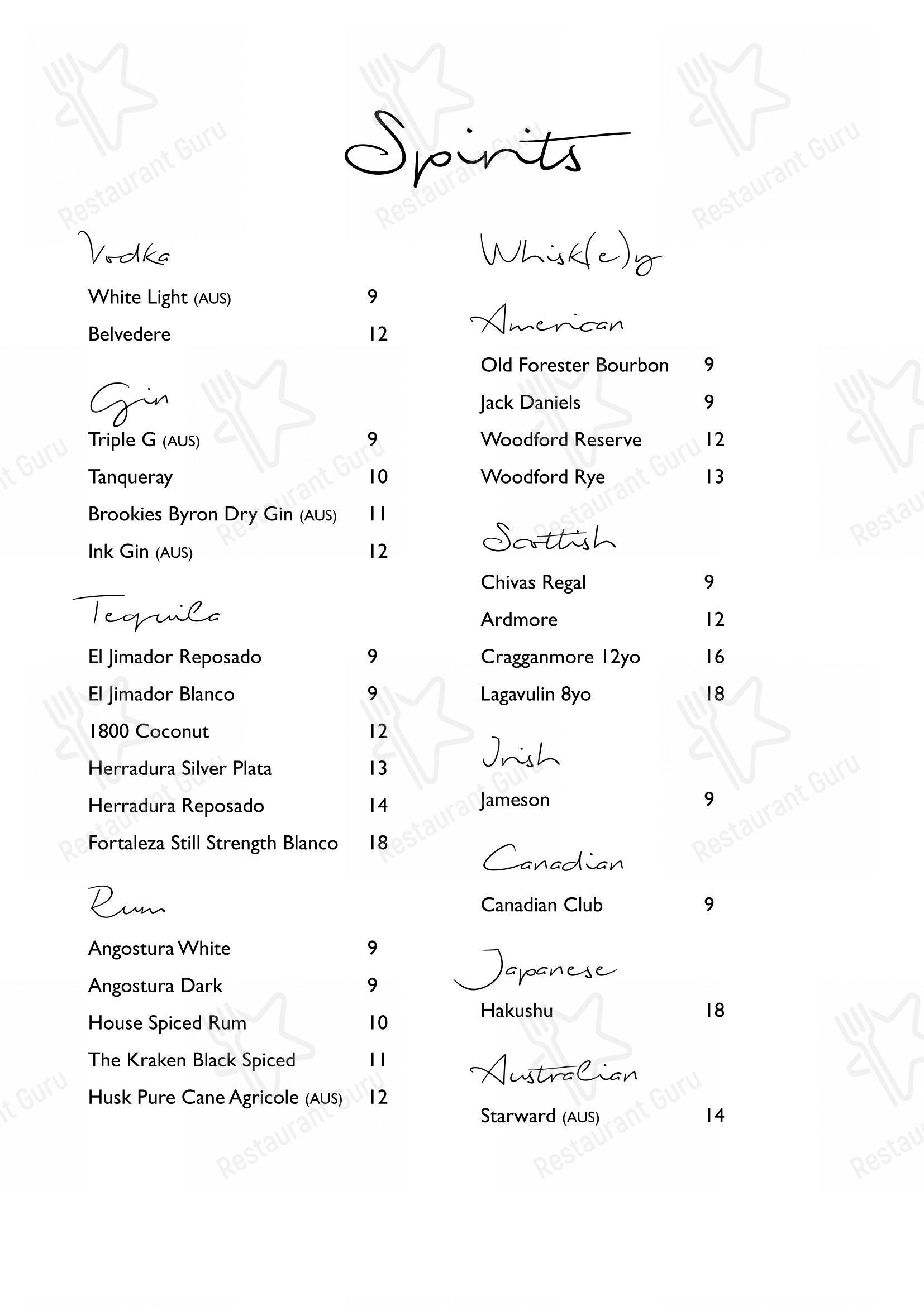 Menu at Sticky Rice Thai Food and Bar, Tugun