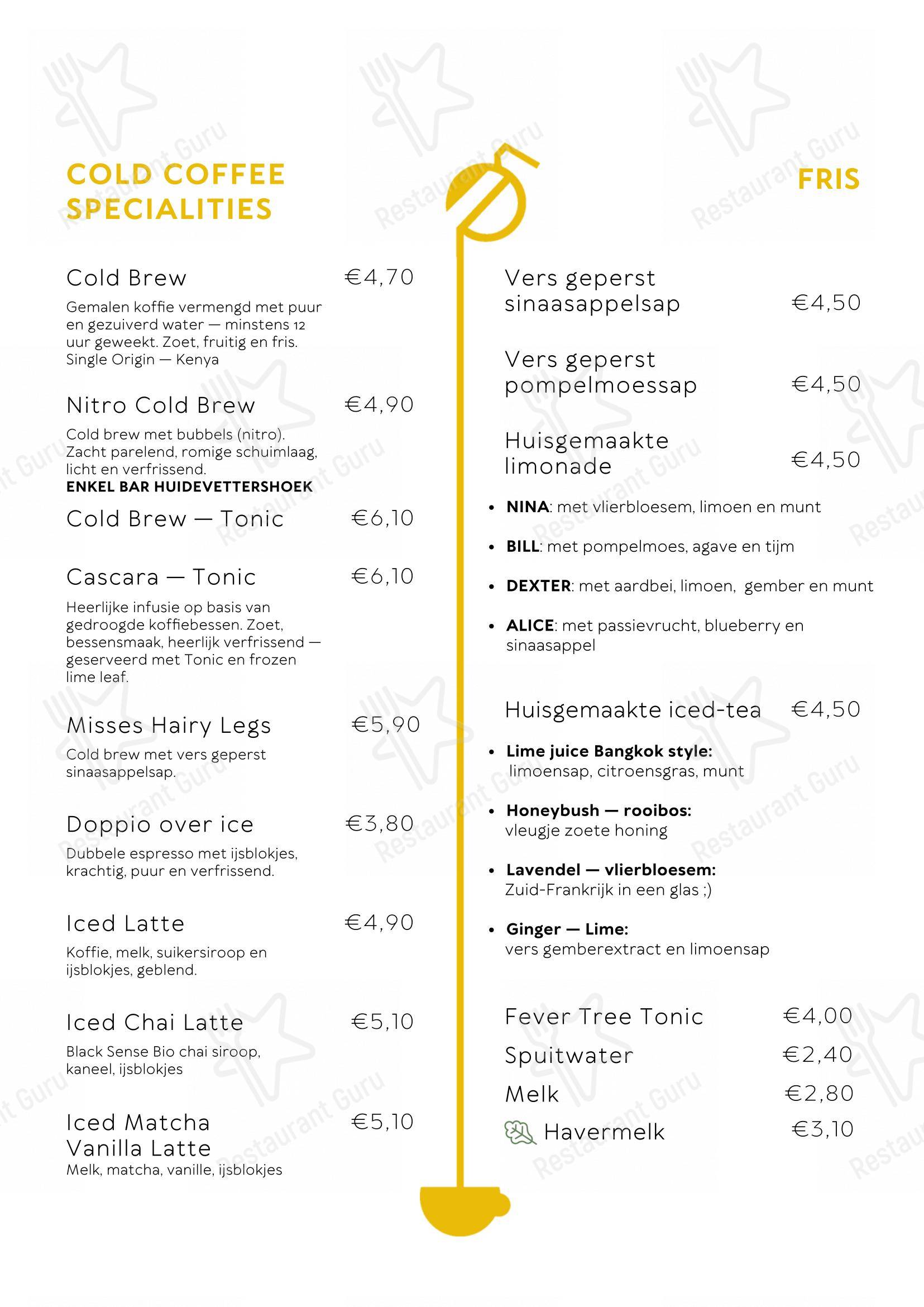 Menu at Take Five Espresso, Ghent
