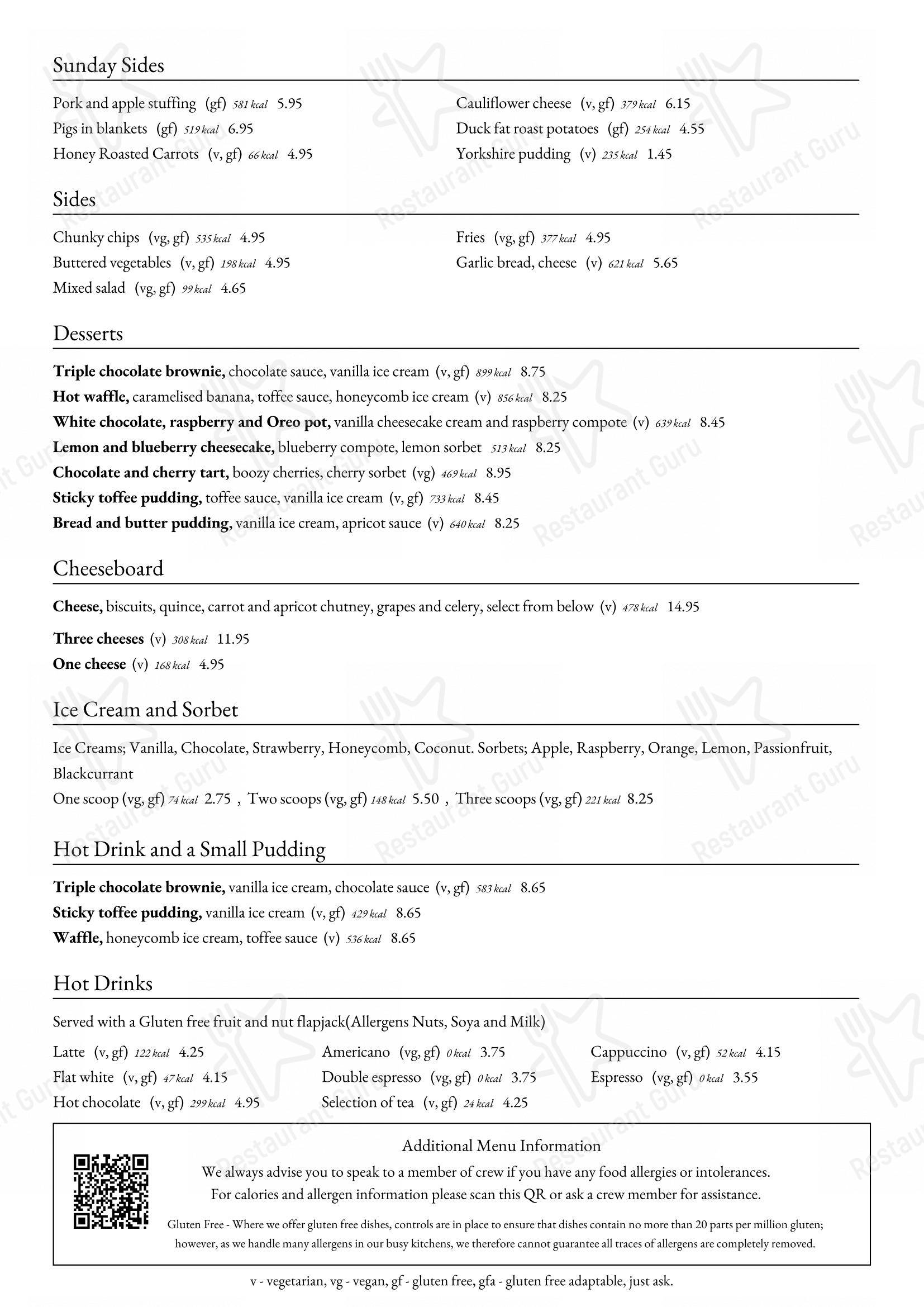 Menu at The Duke of York pub & bar, Barnet, Barnet Rd