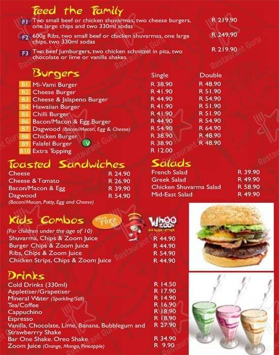 Speisekarte von mi-vami restaurant, Lenasia, Signet Terrace Shopping Centre