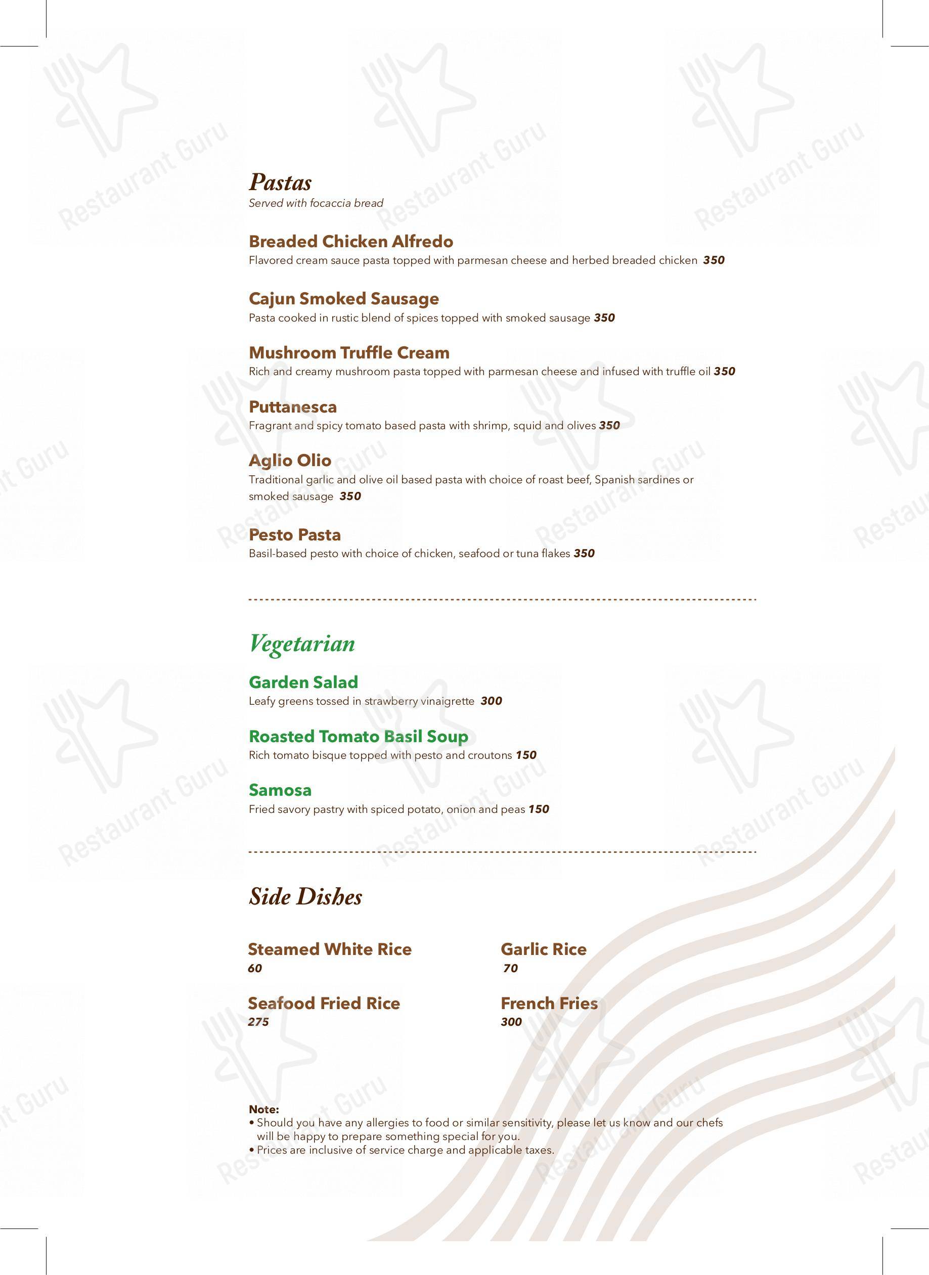 Menu at Misto restaurant, Santa Rosa, Lobby