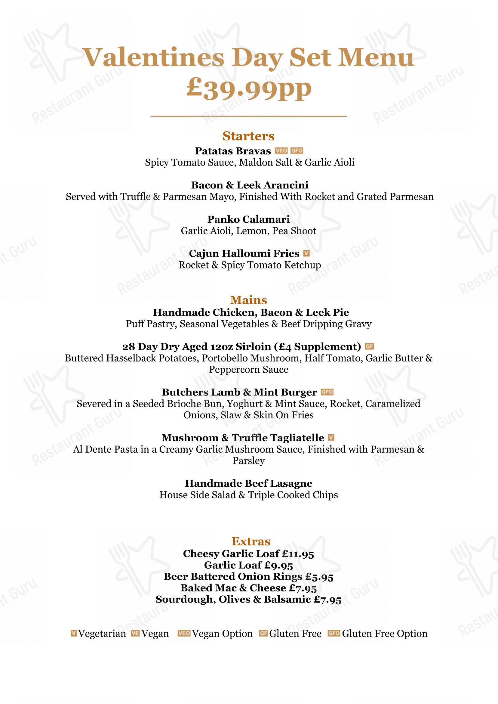 Menu at Bistro 8 restaurant, Blackwood