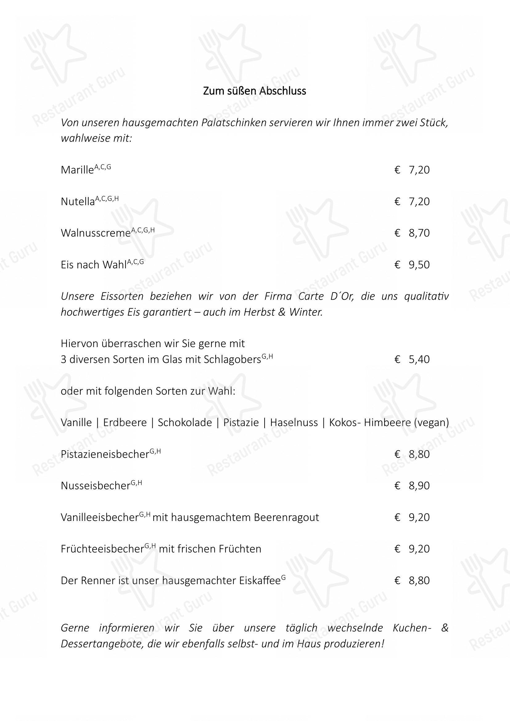 Speisekarte von Bistro Zur Ina restaurant, Velden am Wörthersee