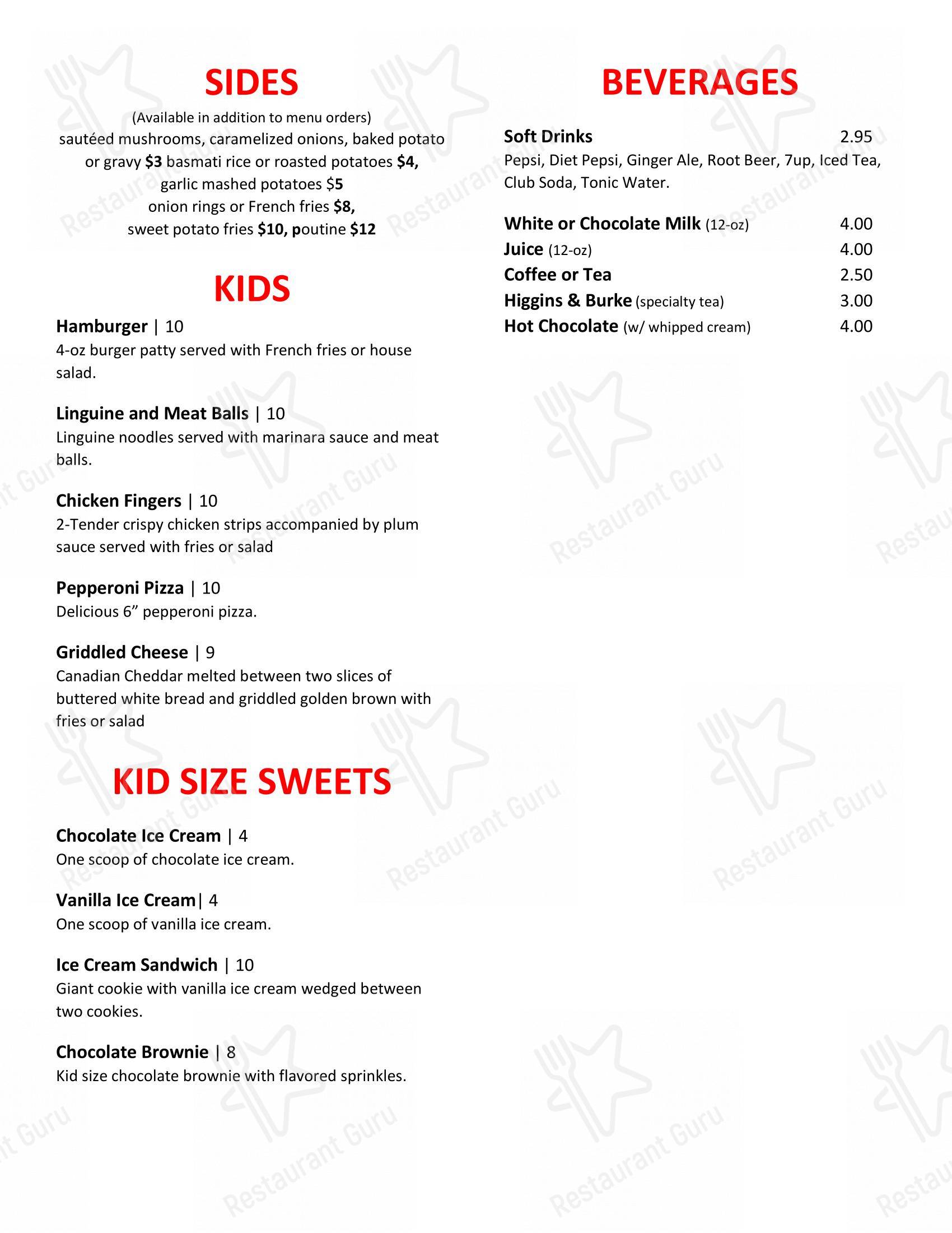Menu at Forest Golf Club & Inn, Lambton Shores