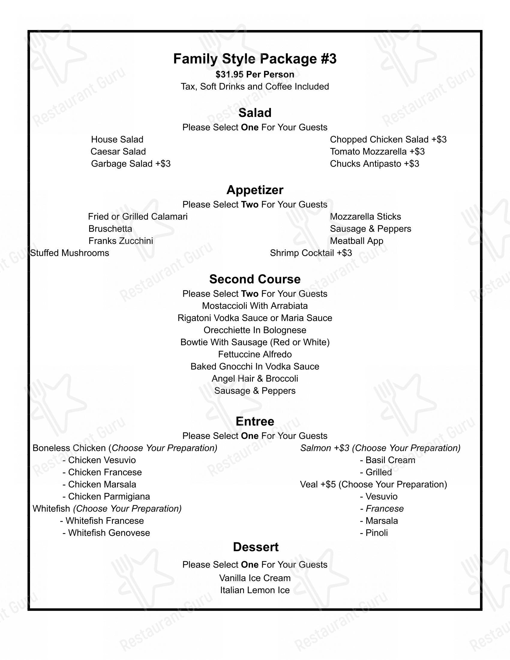 Menu at Gatto's Italian Restaurant & Bar, Tinley Park, 183rd St