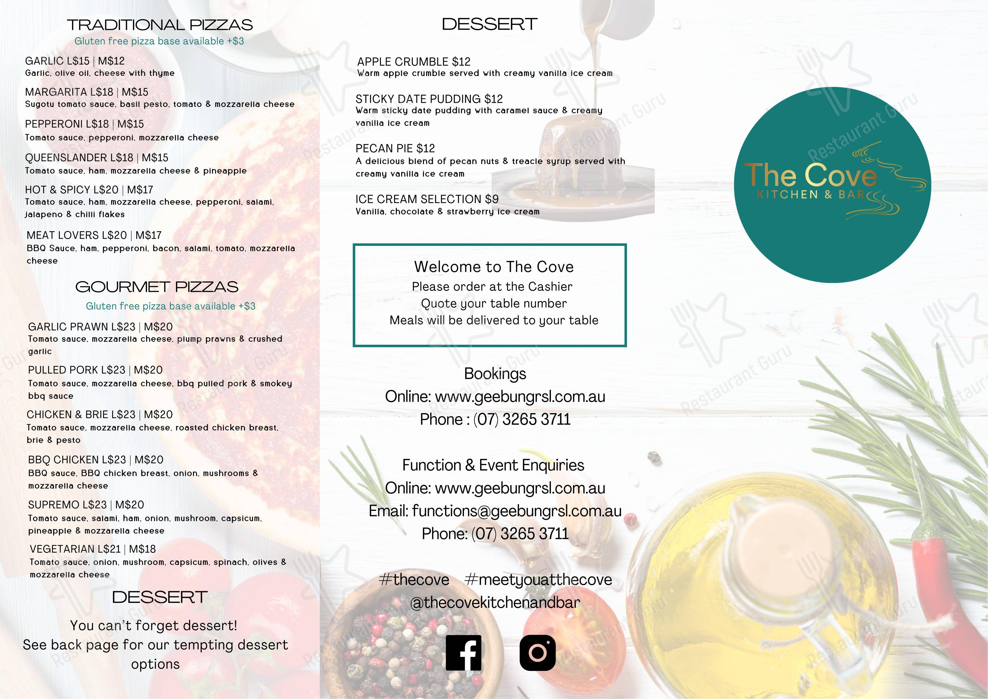 Menu at Geebung RSL restaurant, Geebung