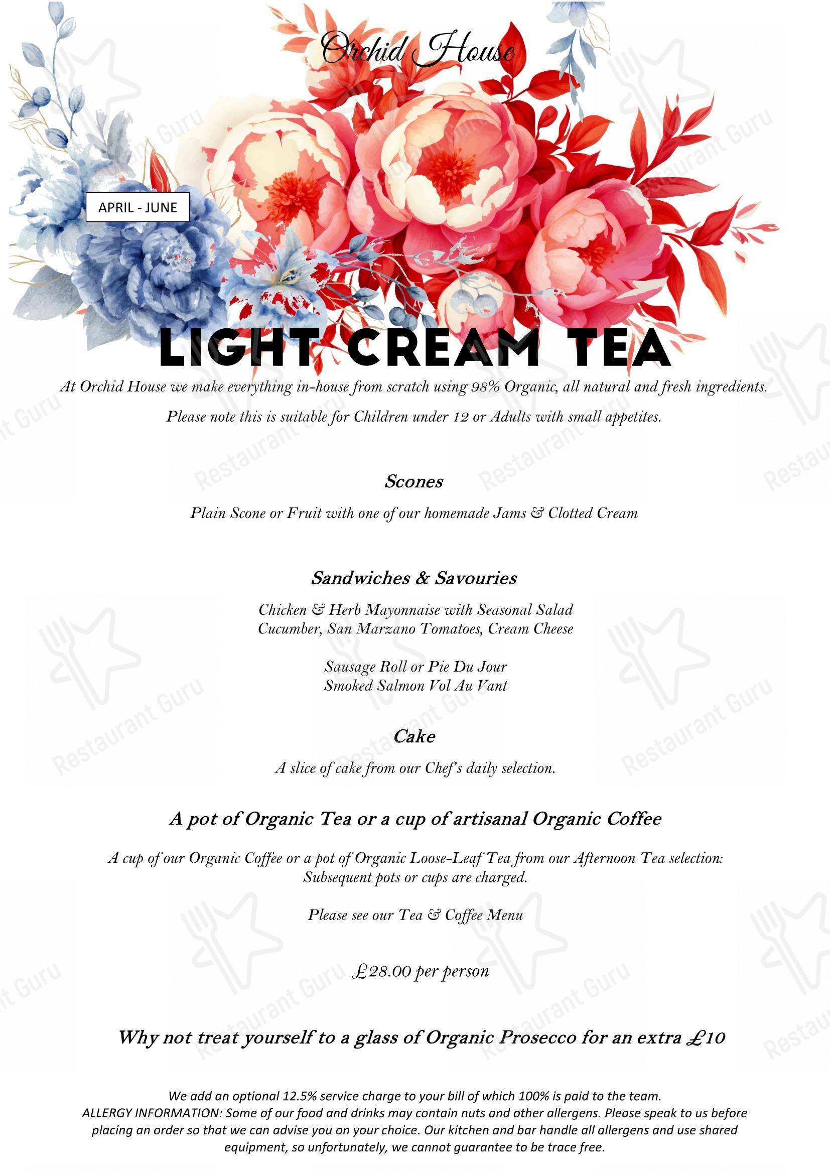 Menu at Orchid House restaurant, Worthing