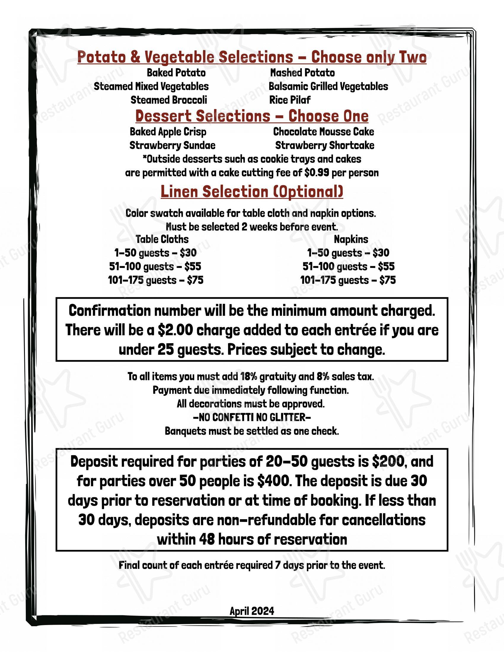 Menu at Raindancer Restaurant, Amsterdam, NY-30