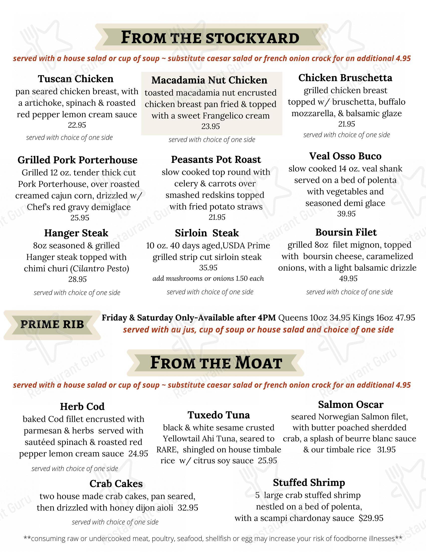 Menu at Shakespeare's Restaurant & Pub, Ellwood City