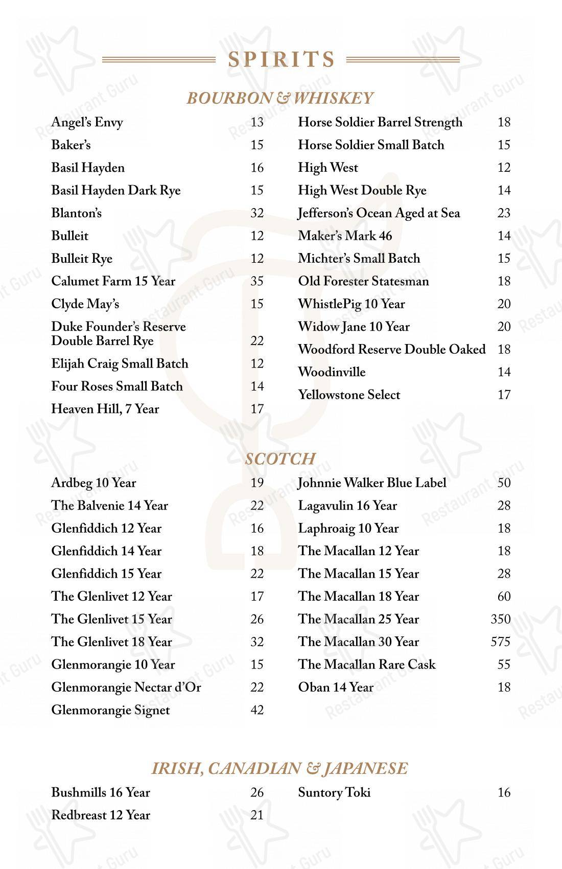 Menu at Stirrups Restaurant, Ocala