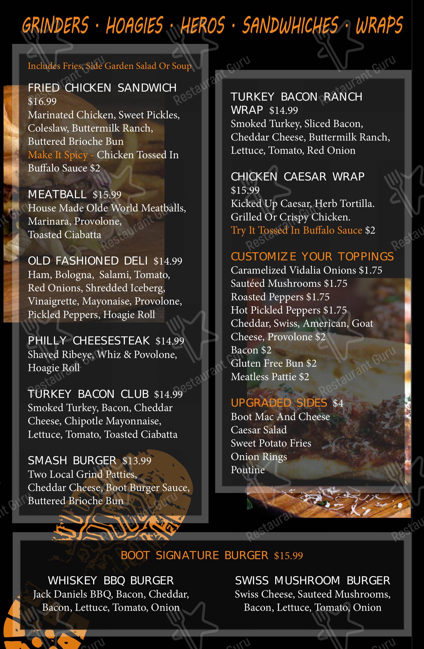Menu at The Blyth Inn restaurant, Blyth
