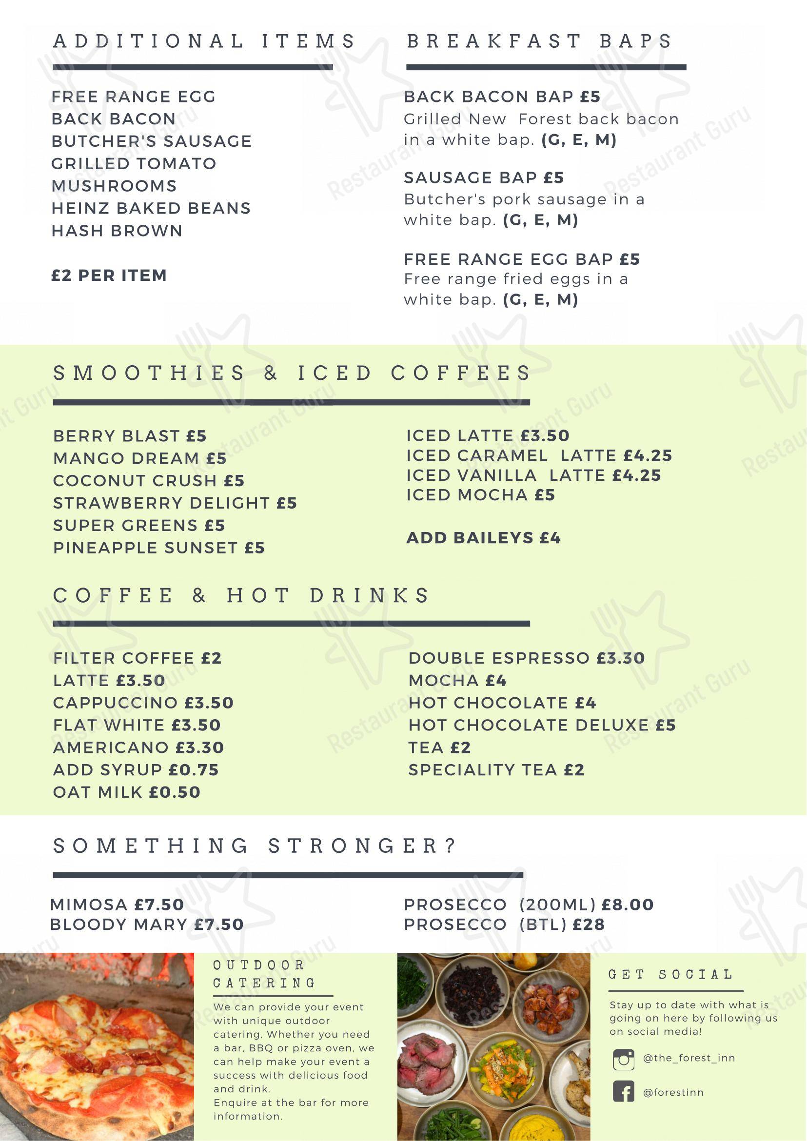 Menu at The Forest Inn pub & bar, Ferndown