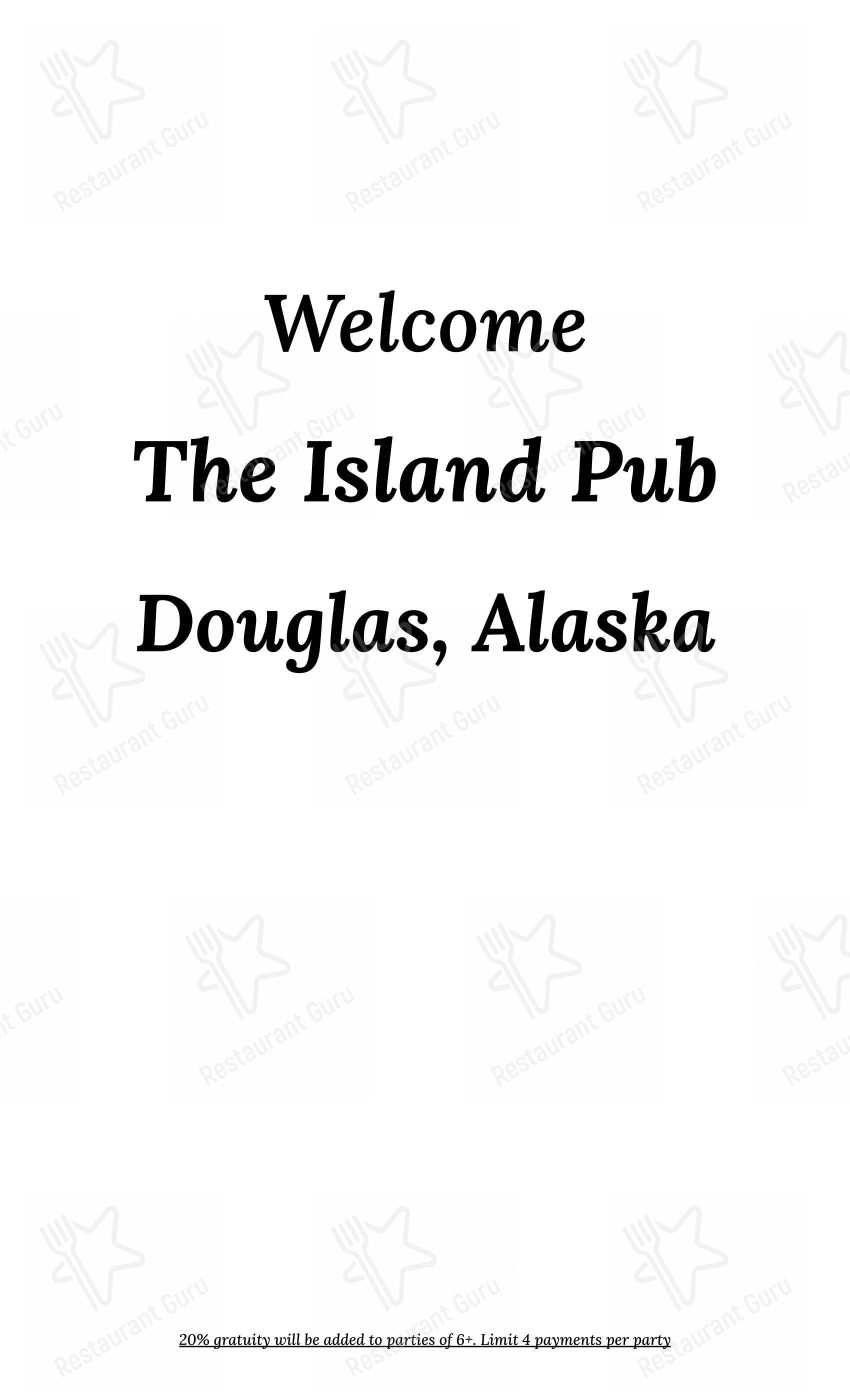 Menu at The Island Pub, Juneau, 2nd St