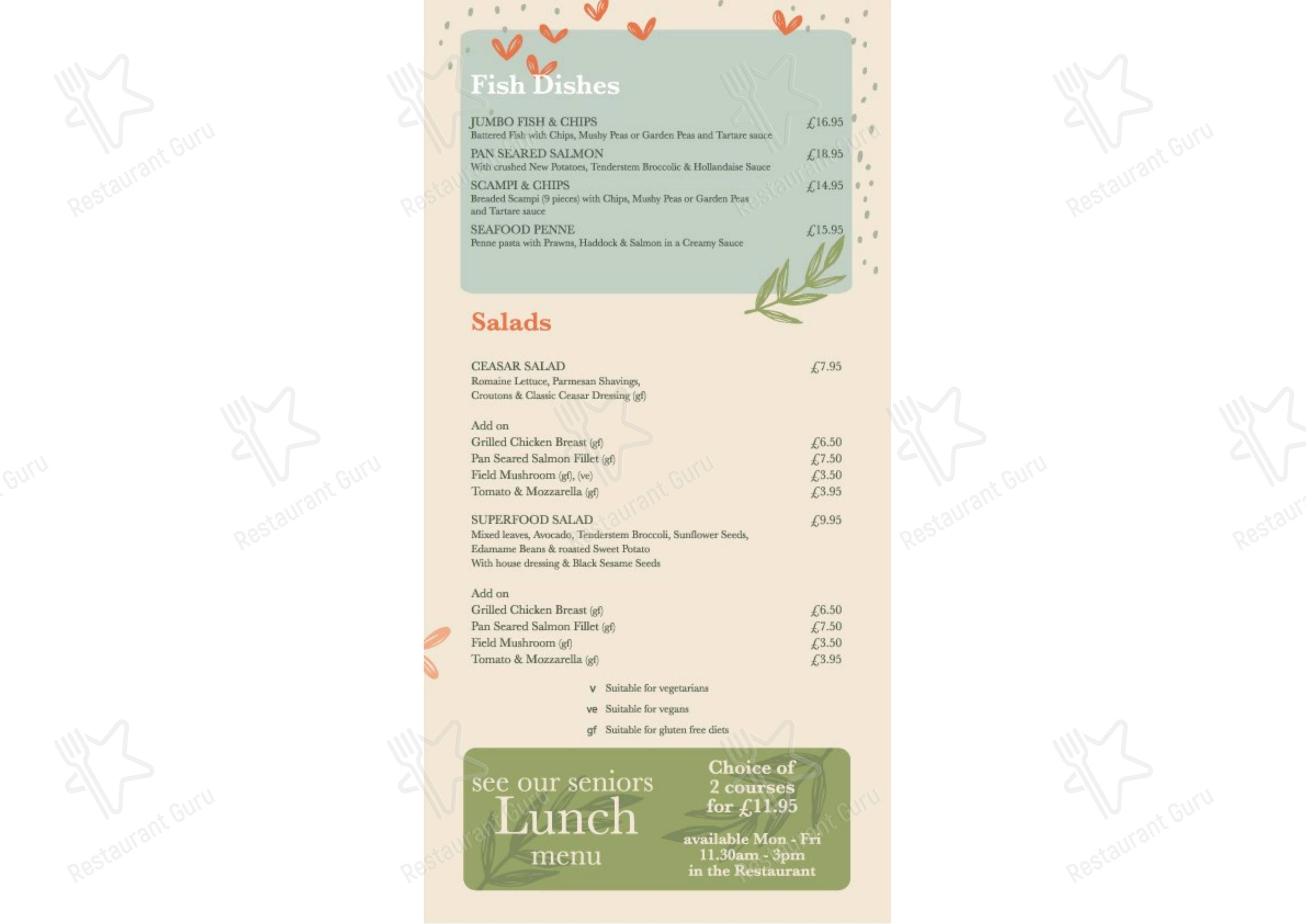 Menu at The Lake At Barston Restaurant, Bickenhill