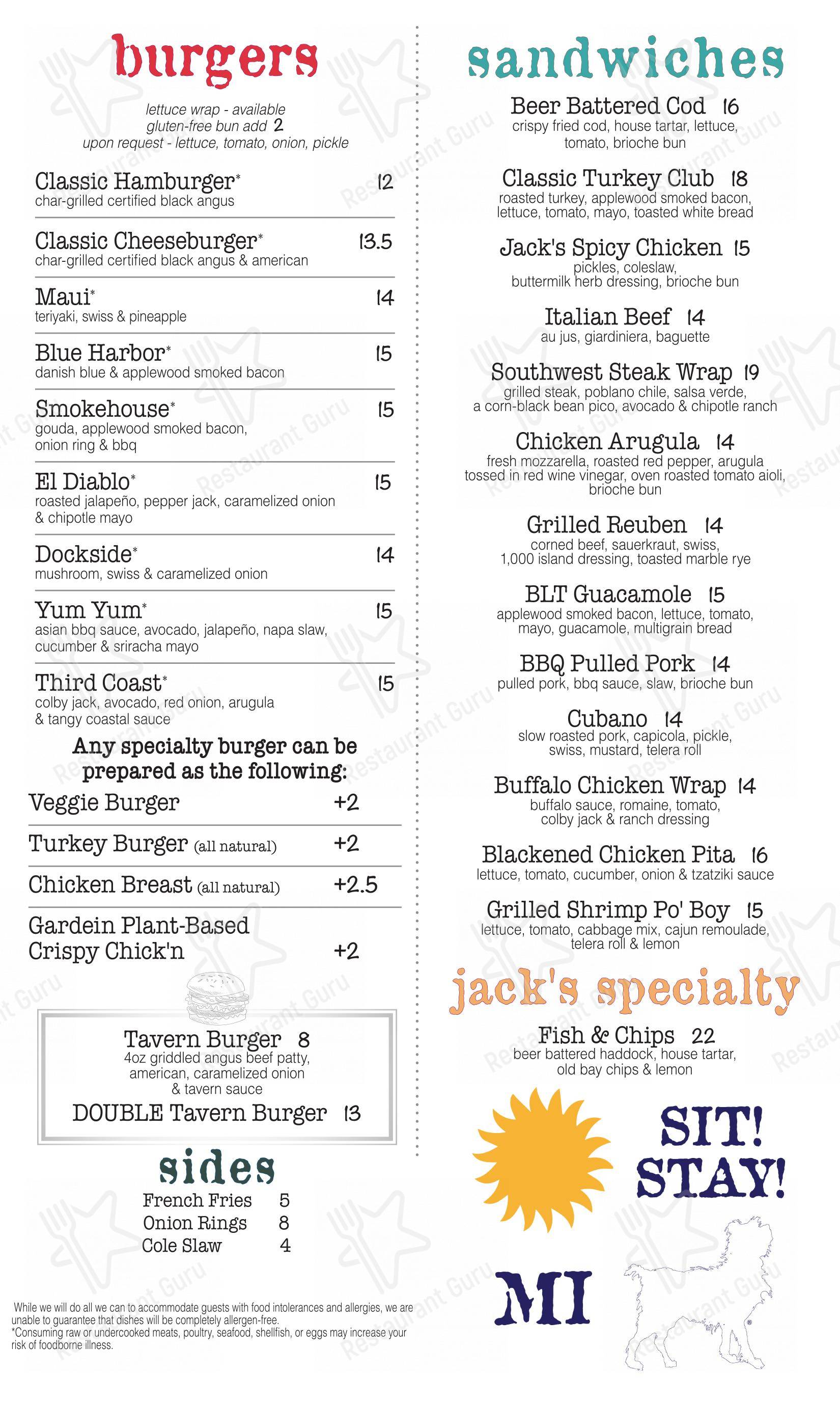 Menu at The Stray Dog Bar & Grill, New Buffalo
