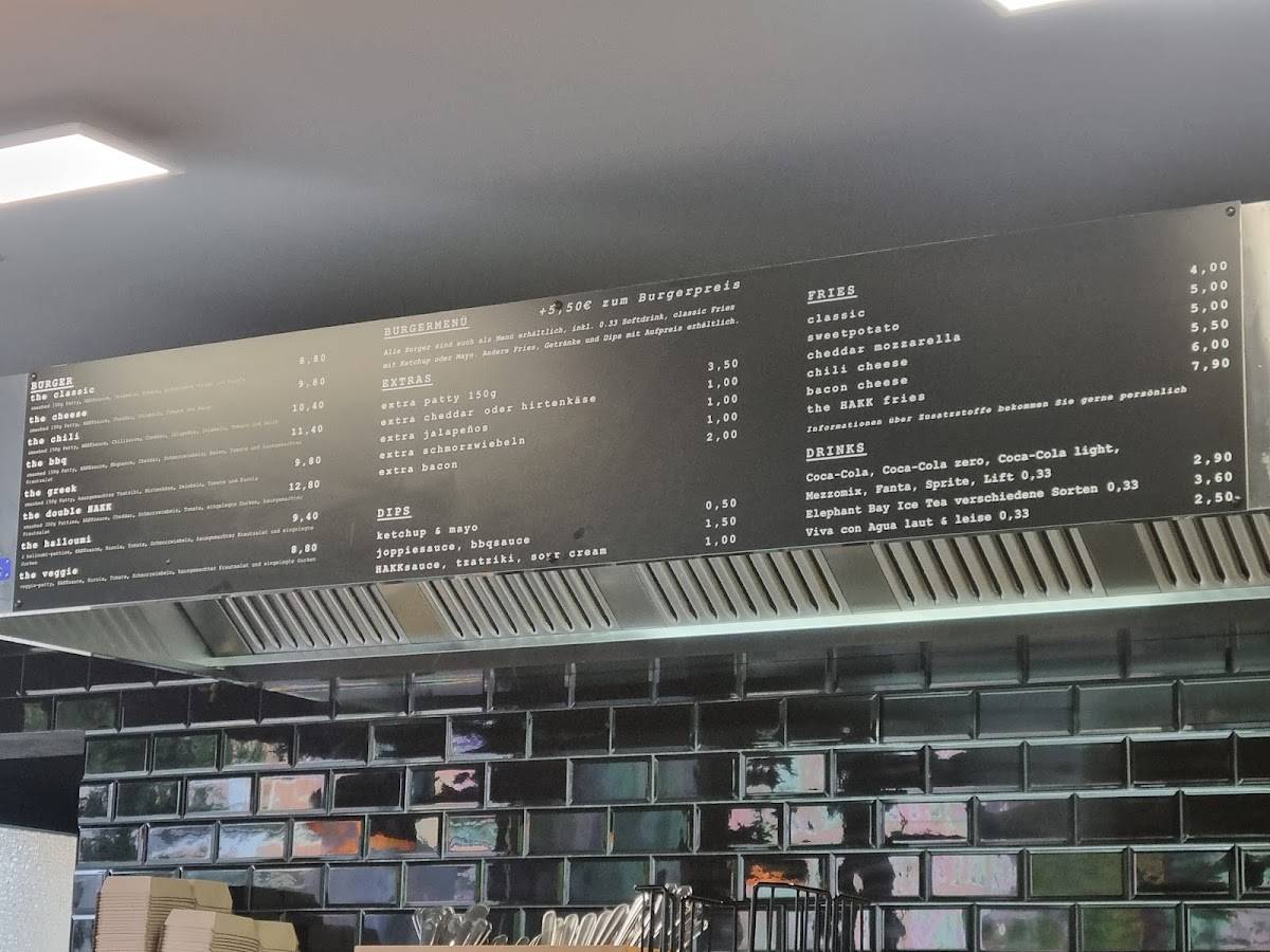 Speisekarte von the HAKK burgers & co restaurant, Hachenburg