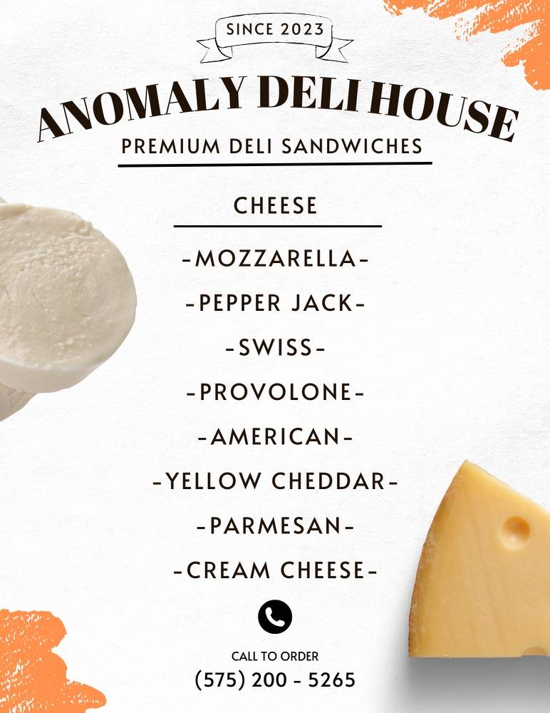 Menu at Anomaly Deli House, Carlsbad