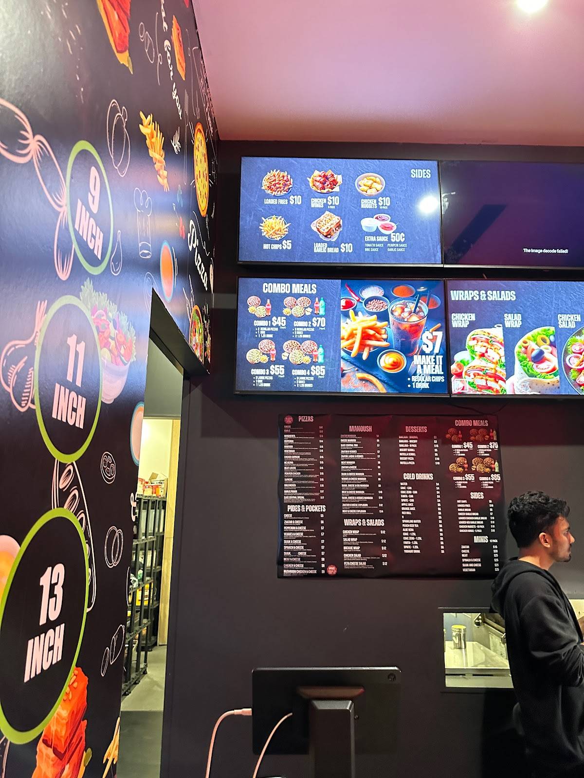 Menu at Slice Central pizzeria, Hurstville