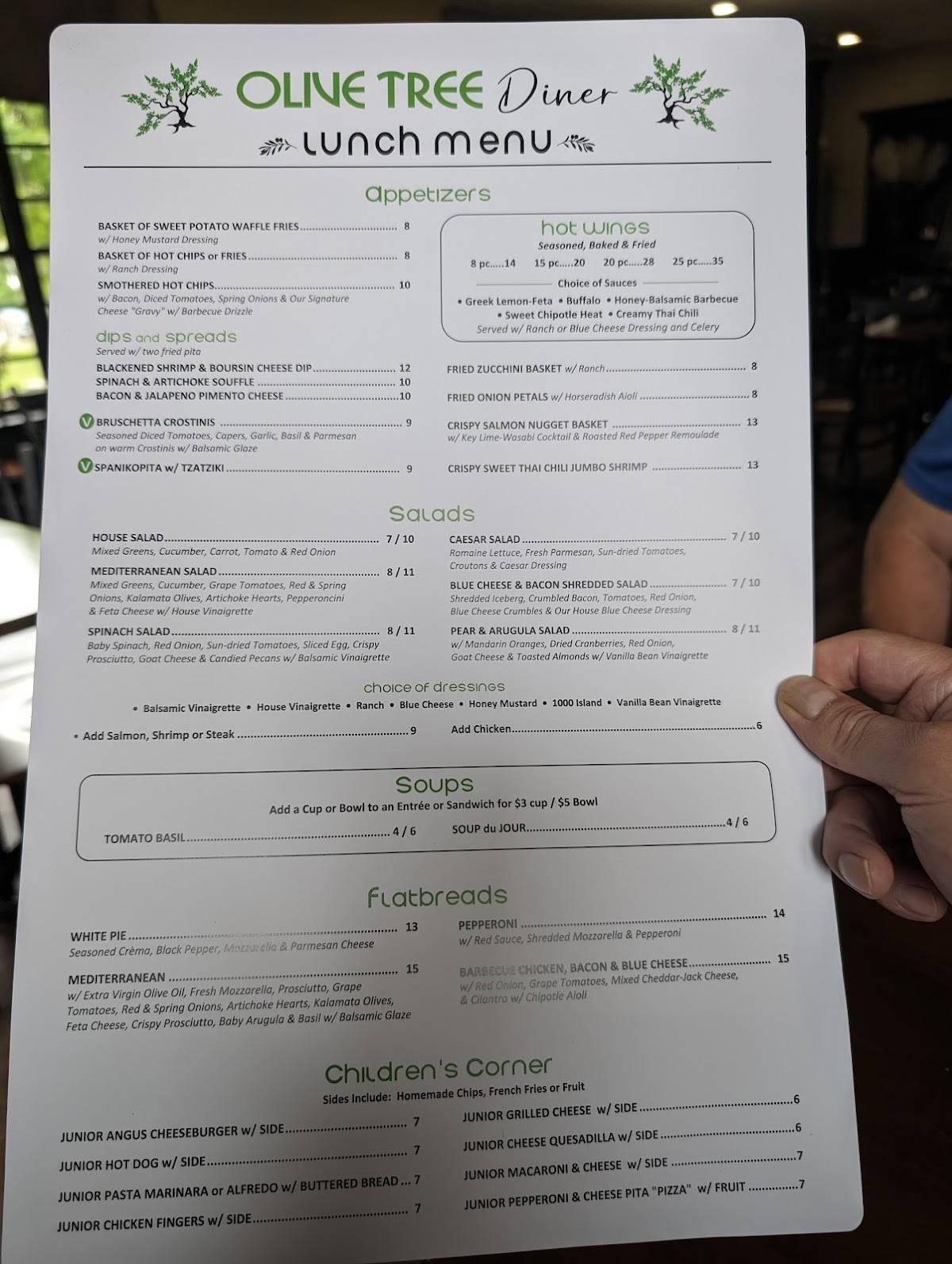 Menu at Olive Tree desserts, Mocksville