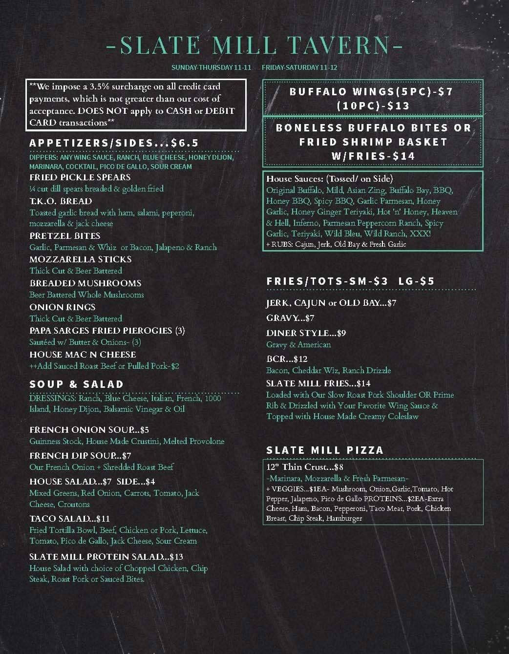 Menu at , Slatington