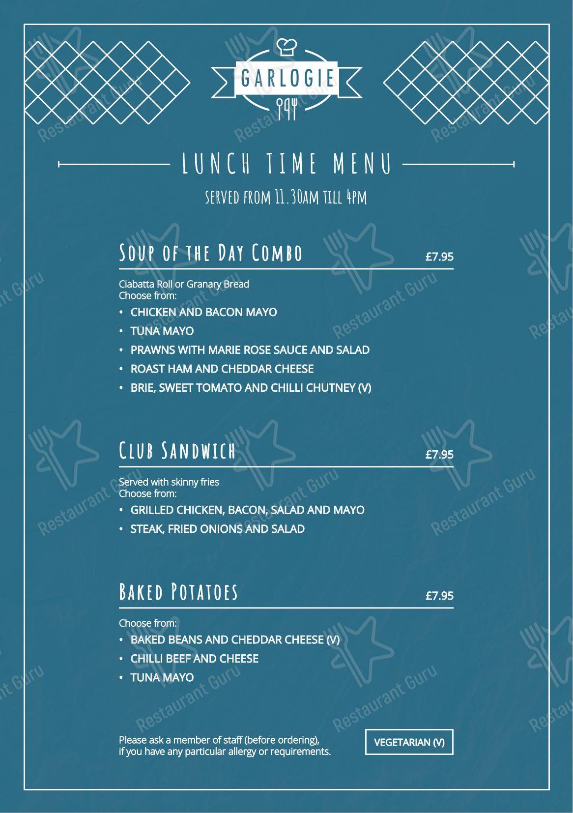 Menu at The Garlogie Inn pub & bar, Garlogie