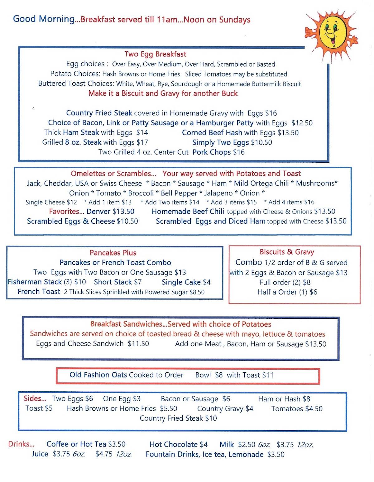 Menu at Toms Place Resort pub & bar, USA, Crowley Lake Dr