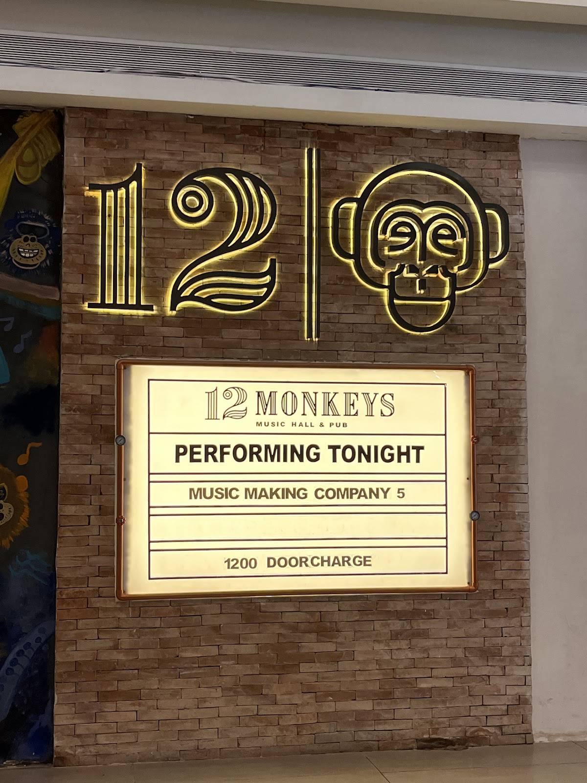 Menu at 12 Monkeys Music Hall and Pub, Pasig, Estancia Mall Capitol Commons