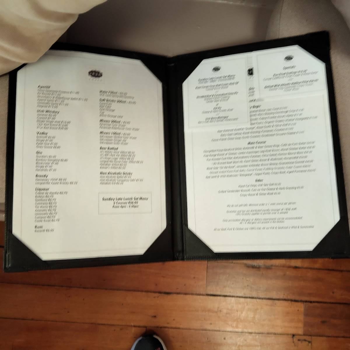 Menu at 1826 Adare restaurant, Adare