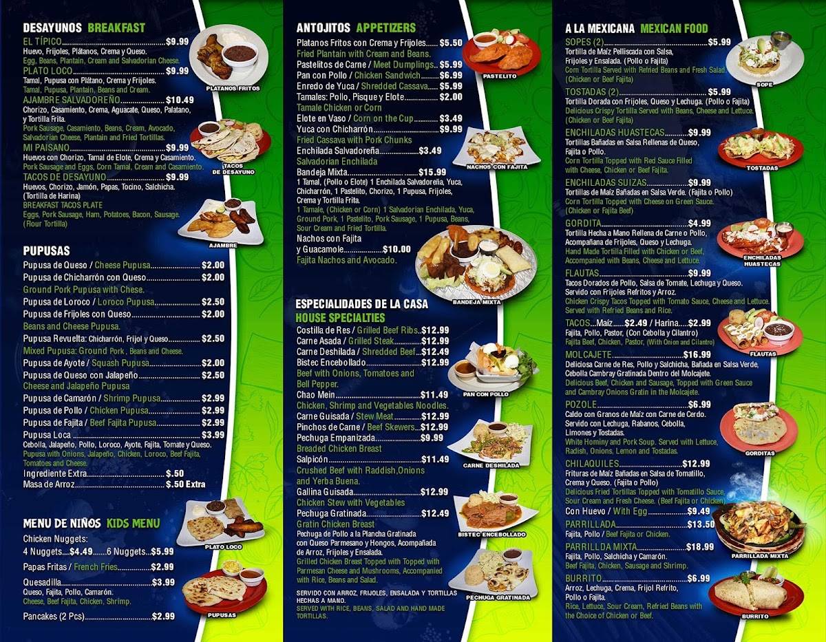 Menu at 2 Tierras restaurant, Houston