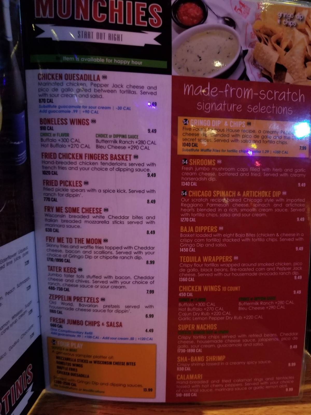 Menu at Five Four Restaurant & Drafthouse- Zona Rosa (formerly 54th ...