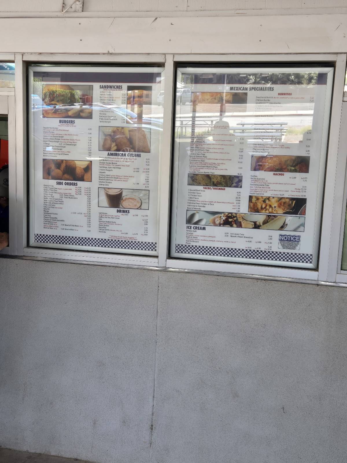 Menu at A & B Drive In restaurant, Truth or Consequences